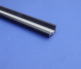 Led Black Aluminium 2m Recessed Angle Profile Frosted Lid